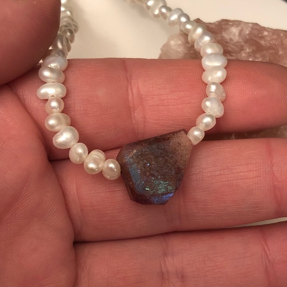 AlphaVariable | Jewelry | Alphavariable Pink Muscovite Pearl Necklace ...